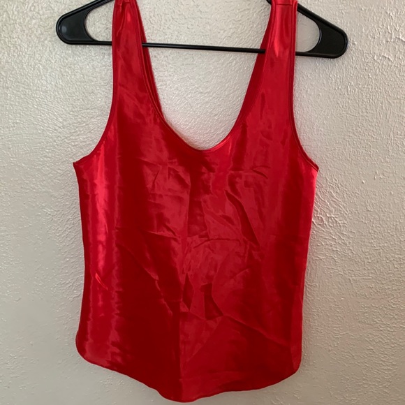 Tops | Red Silk Tank | Poshmark